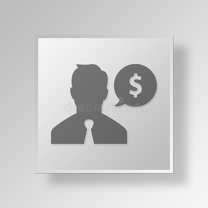 3D Salesman Icon Business Concept Stock Illustration - Illustration of ...
