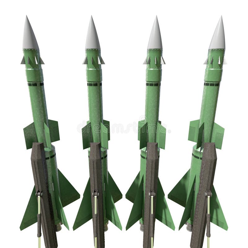 3d Sam Missiles Battery Set Stock Illustration - Illustration of ...