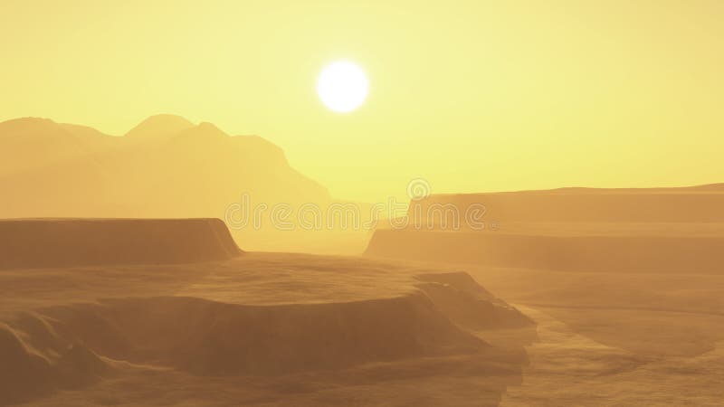 3D Sandy Mountain Range Desert Scene Stock Illustration - Illustration ...