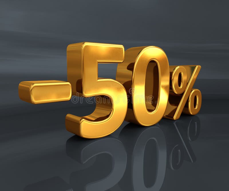 3d or -50%, Sans Le Signe De Remise De Cinquante Pour Cent Illustration ... 3d or -50%, Sans Le Signe De Remise De Cinquante Pour Cent Illustration ...