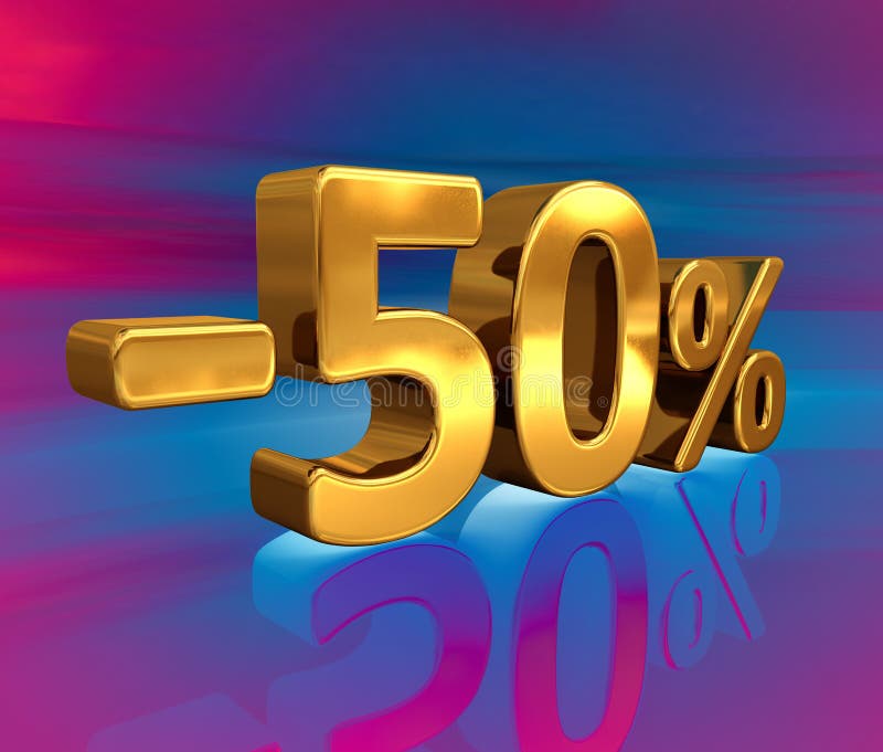 3d or -50%, Sans Le Signe De Remise De Cinquante Pour Cent Illustration ... 3d or -50%, Sans Le Signe De Remise De Cinquante Pour Cent Illustration ...