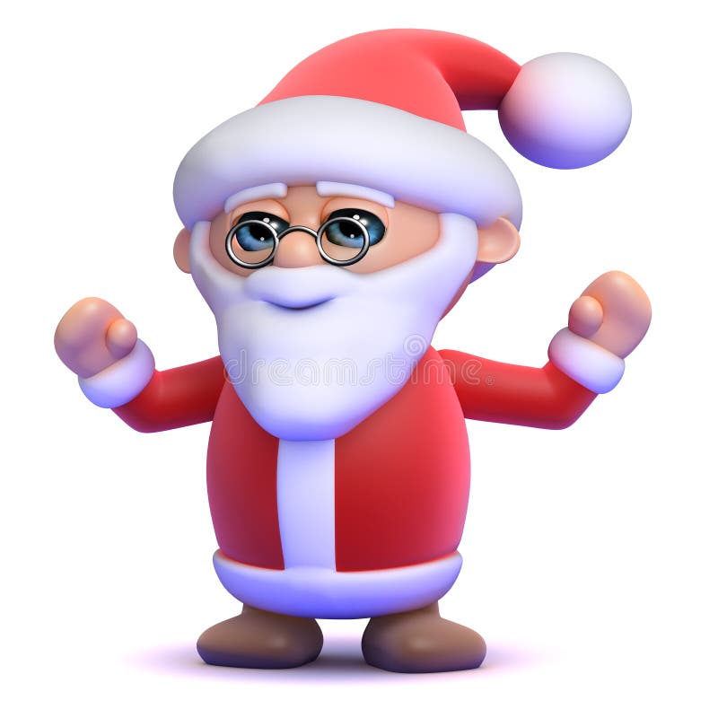 3d Santa Claus is so Happy! Stock Illustration - Illustration of ...