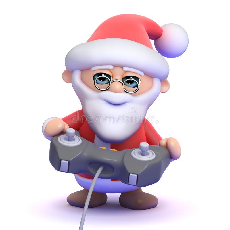 3d Santa Claus Plays a Videogame Stock Vector - Illustration of xmas ...