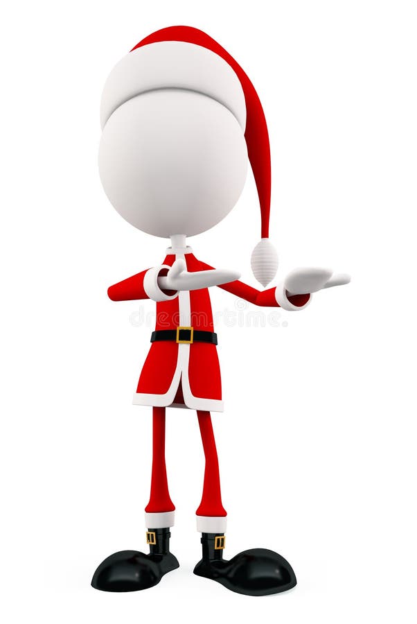 3d Santa with Presentation Pose Stock Illustration - Illustration of ...