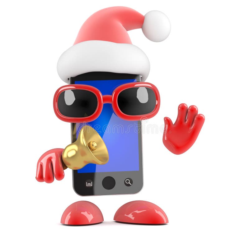 Santa with smartphone stock vector. Illustration of santa - 80640455