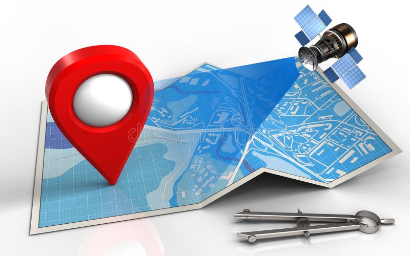 3d satellite stock illustration. Illustration of paper - 97957378