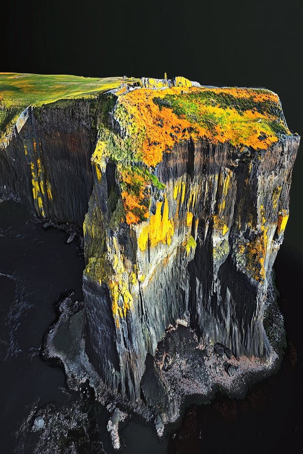 3D Satellite Map of a Coastal Cliff Highlighting Erosion Elevation ...