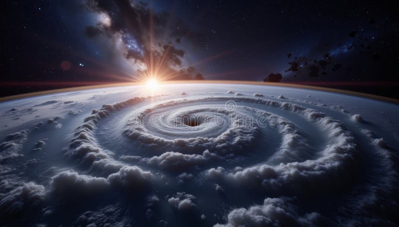 3D Satellite Scanning Hurricane, Real-Time Weather Visualization Stock ...