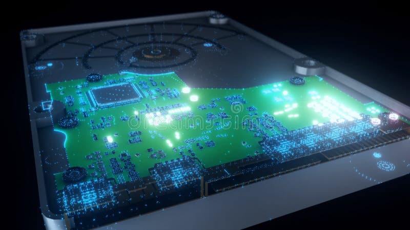 3d scan of hard drive stock illustration. Illustration of open - 211017346