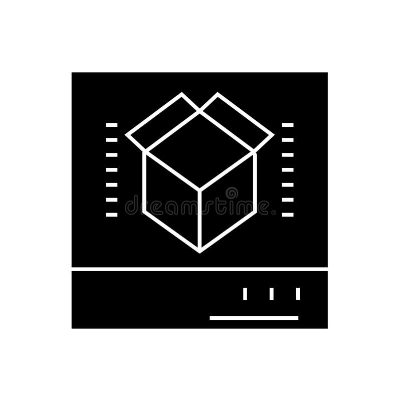 3d Scanner Black Vector Concept Icon. 3d Scanner Flat Illustration ...