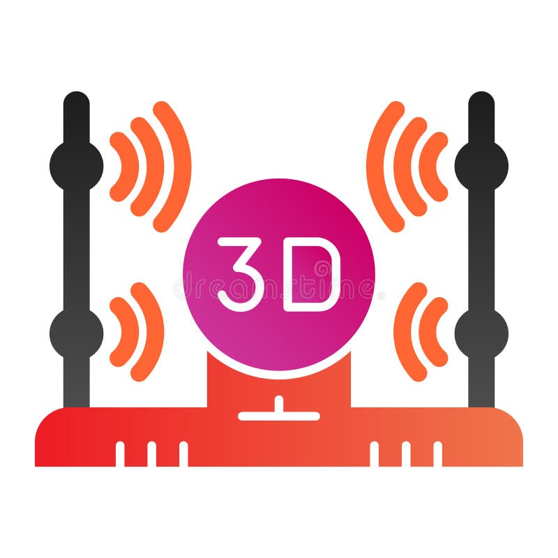 3d Scanner Flat Icon. 3d Scanning Orange Icons in Trendy Flat Style ...