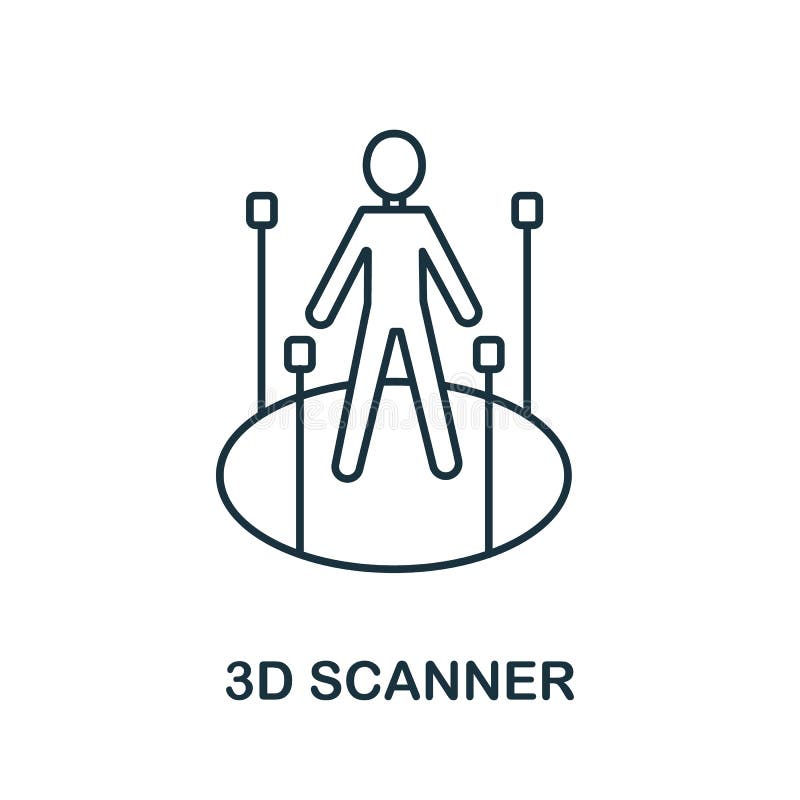3D Scanner Icon from 3d Printing Collection. Simple Line 3D Scanner ...