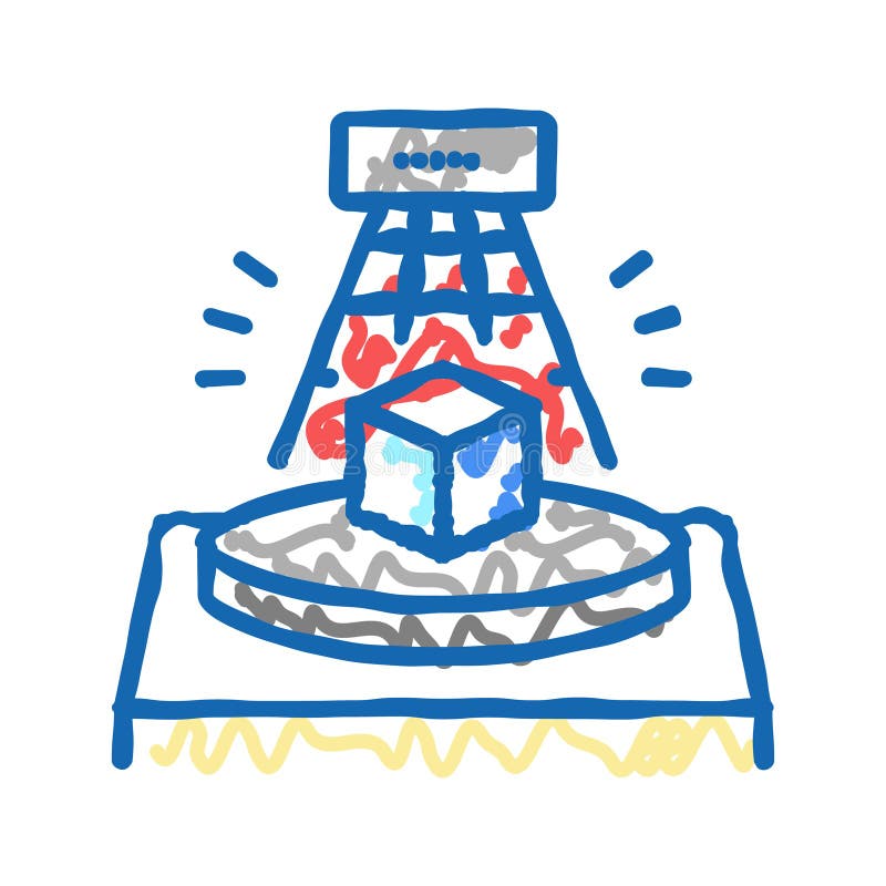 3d Scanning Icon Doodle Illustration Stock Illustration - Illustration ...