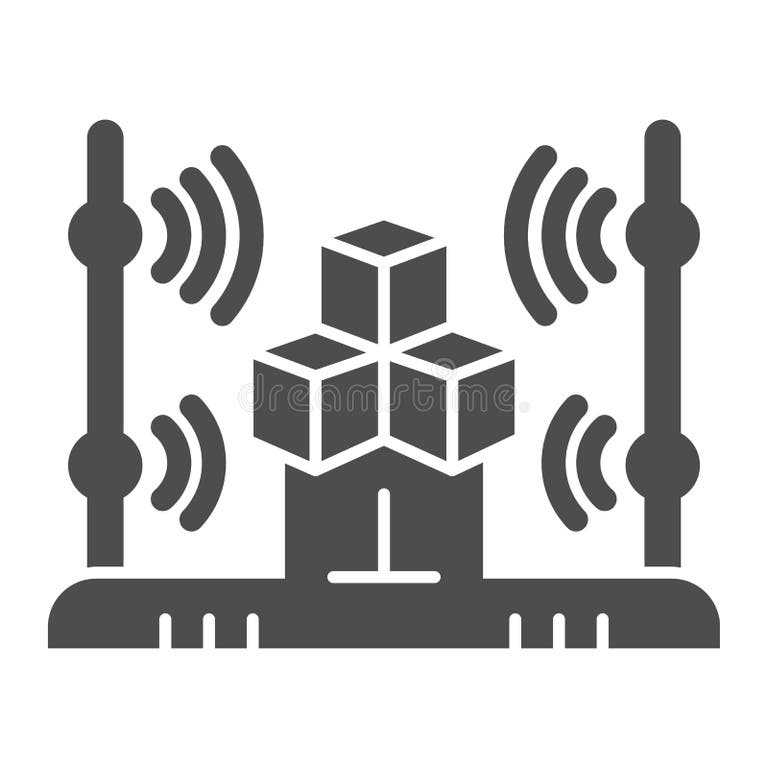 3d Scanning System Solid Icon. 3d Cube Scan Vector Illustration ...