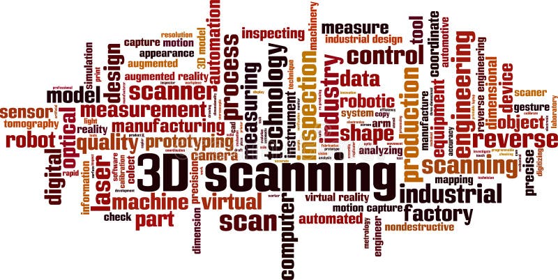 3D scanning word cloud stock vector. Illustration of design - 162744388