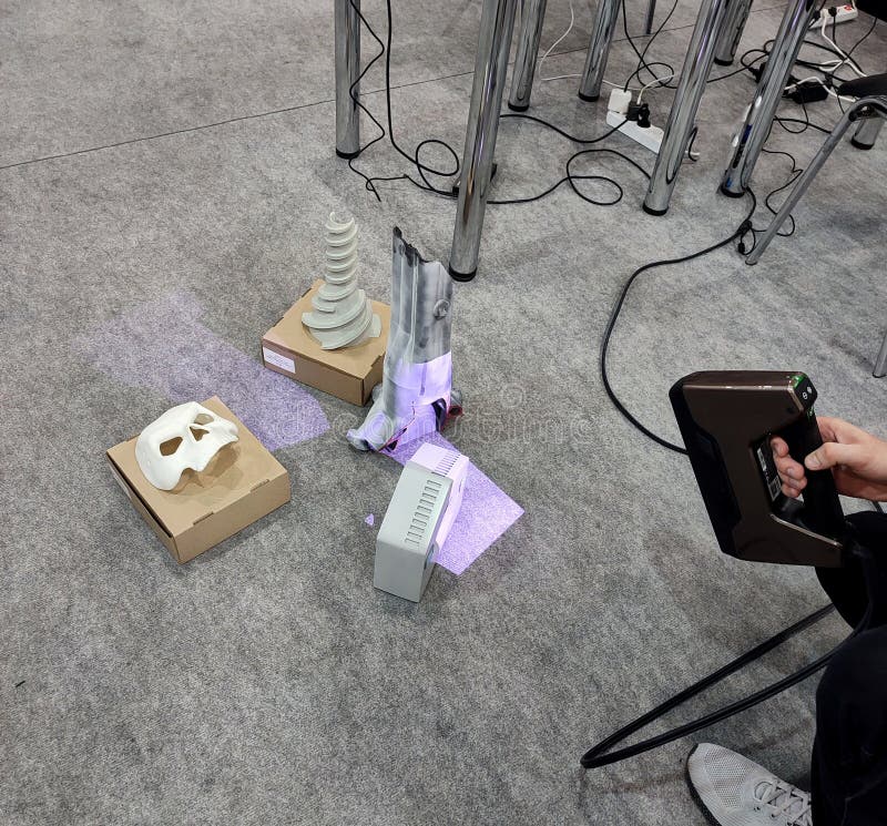 3D Scanning. Working Portable 3D Scanner Stock Image - Image of ...
