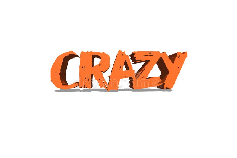 Crazy 3d colored logo stock illustration. Illustration of scary - 186792380