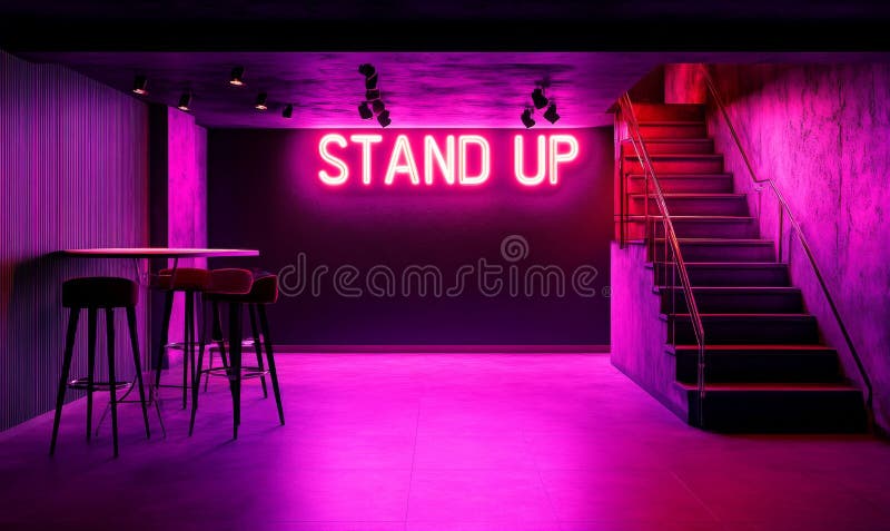 3D Scenes of Stand-up Comedy that Include the Words "Stand Up." Stock ...