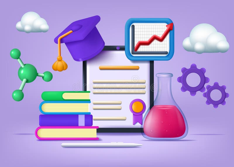 3D School. Digital Education. College and University Lessons. Online ...