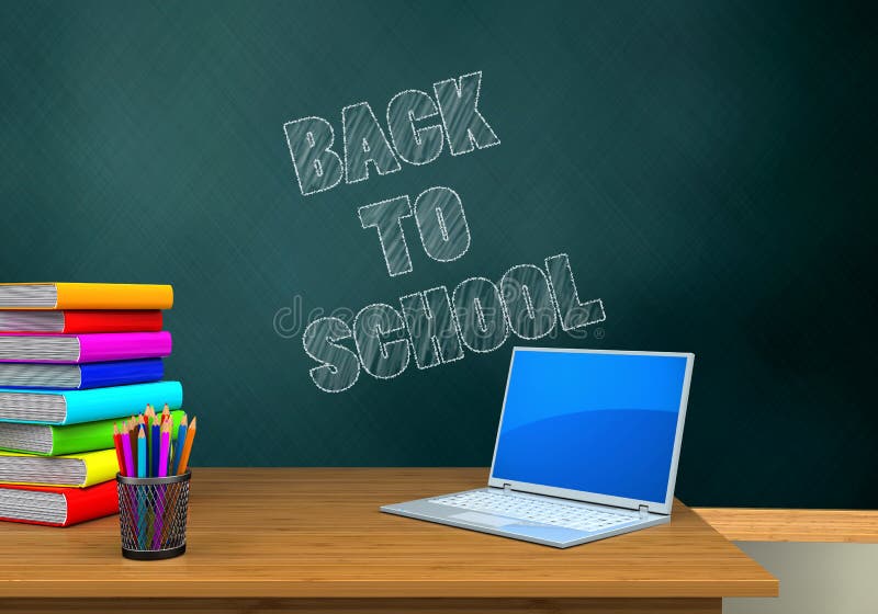 3d schoolboard stock illustration. Illustration of computer - 98702360