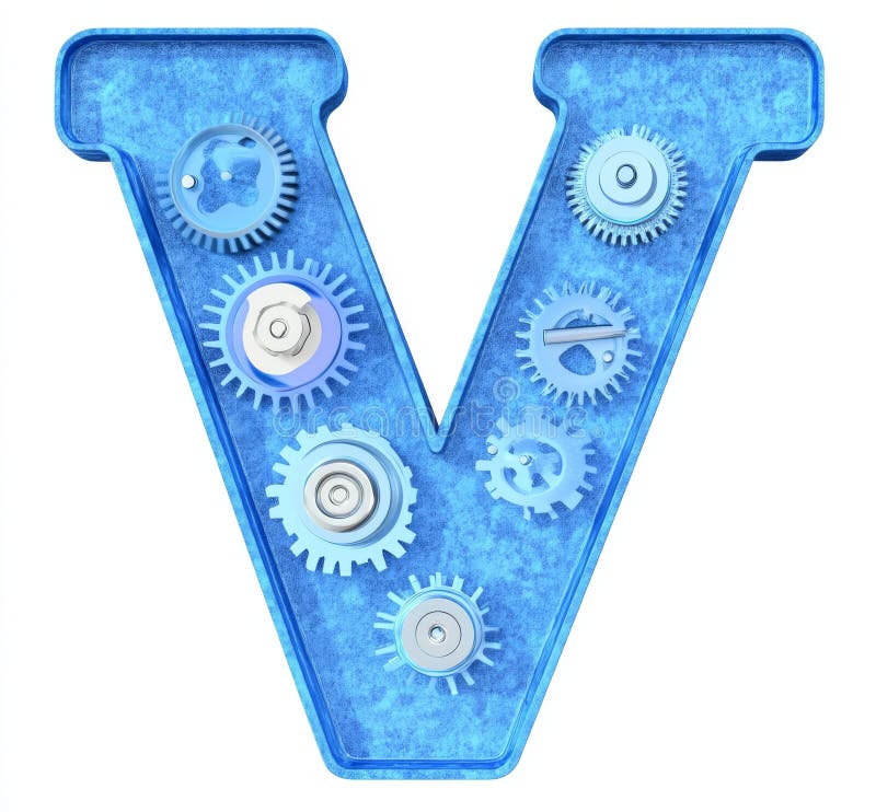 A 3D Sci-fi Logo Features the Letter V in a Cyber Technological ...