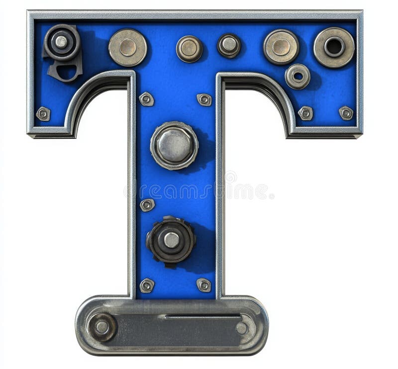 A 3D Sci-fi Logo Featuring the Letter T, with a Cyber Technological ...