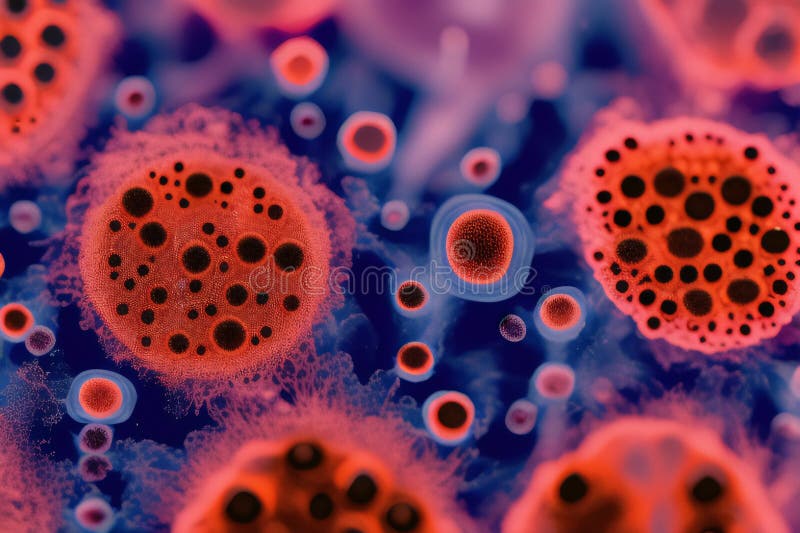 Intricate 3D Microorganisms in Scientific Laboratory Petri Dish Stock ...