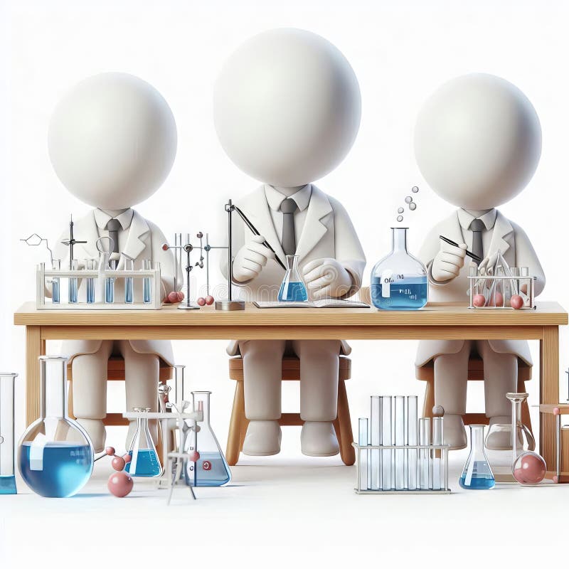 3D scientisists stock illustration. Illustration of figures - 328391520