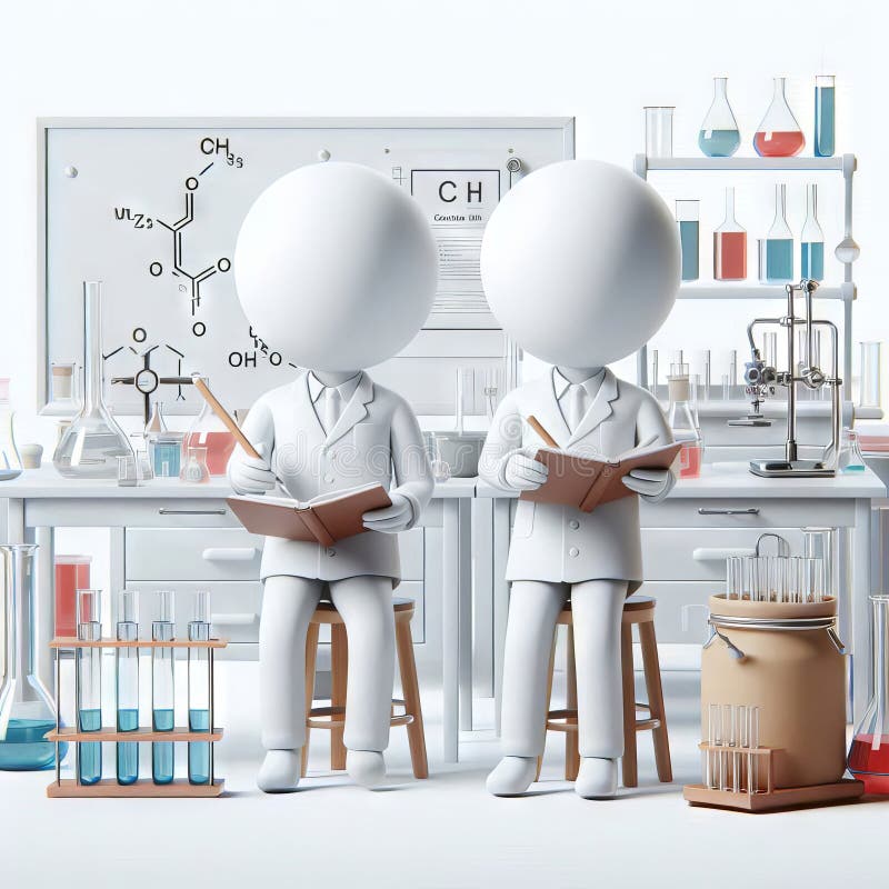 3D scientisists stock illustration. Illustration of character - 328391525