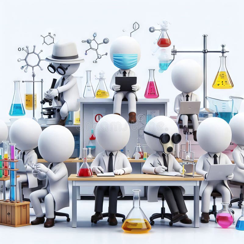 3D scientisists stock illustration. Illustration of scientist - 328391533