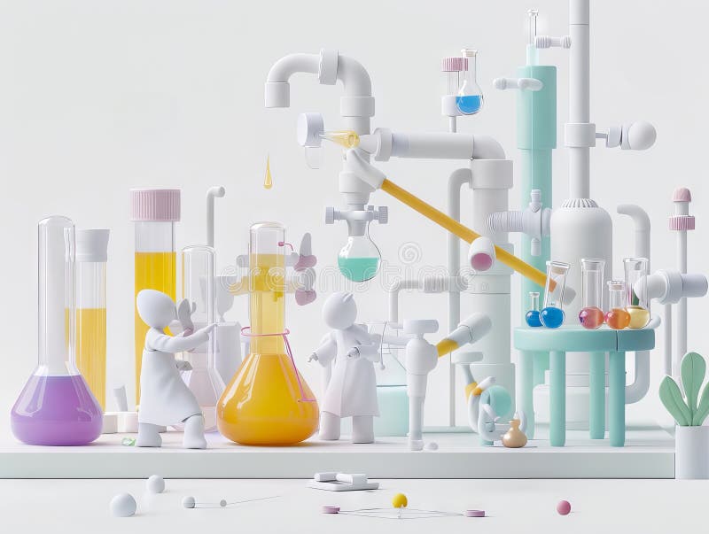 3D scientisists stock illustration. Illustration of research - 328391563