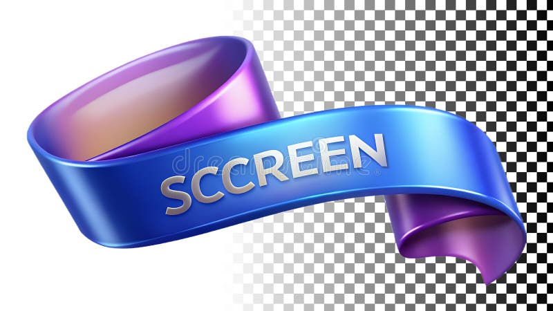 3D Screen Banner Ribbon Icon for Display Interface and Elements Png ...