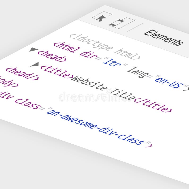 Website Html Code Inspector Stock Illustrations – 1 Website Html Code ...