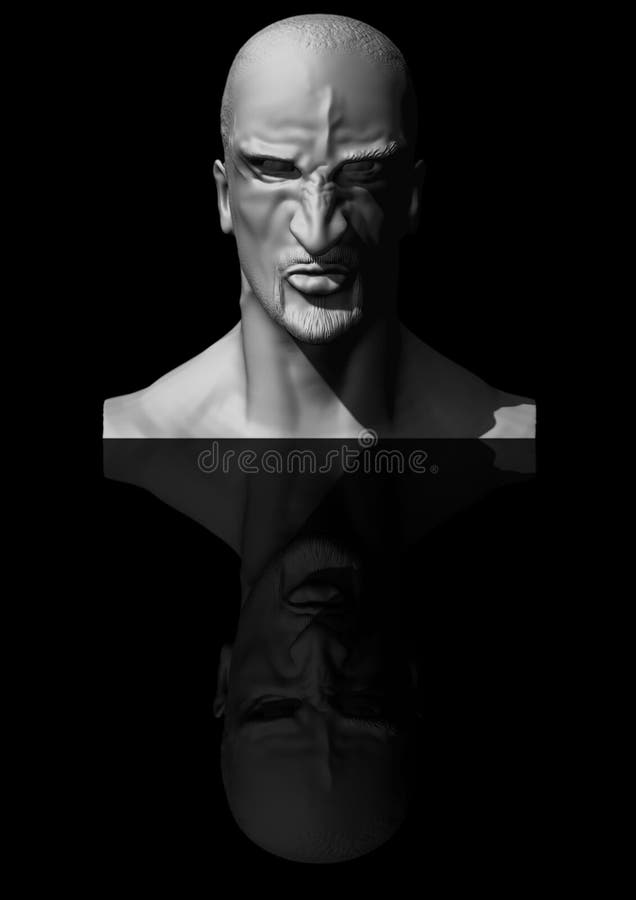 3D Sculpt Angry Man stock illustration. Illustration of modelling ...