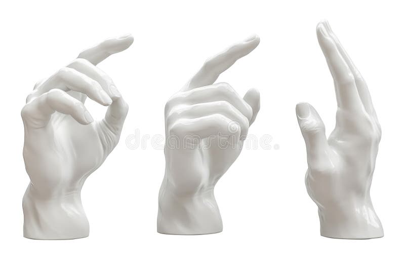 3d Sculpture of Hands. Set of Hands with Different Gestures. Three ...
