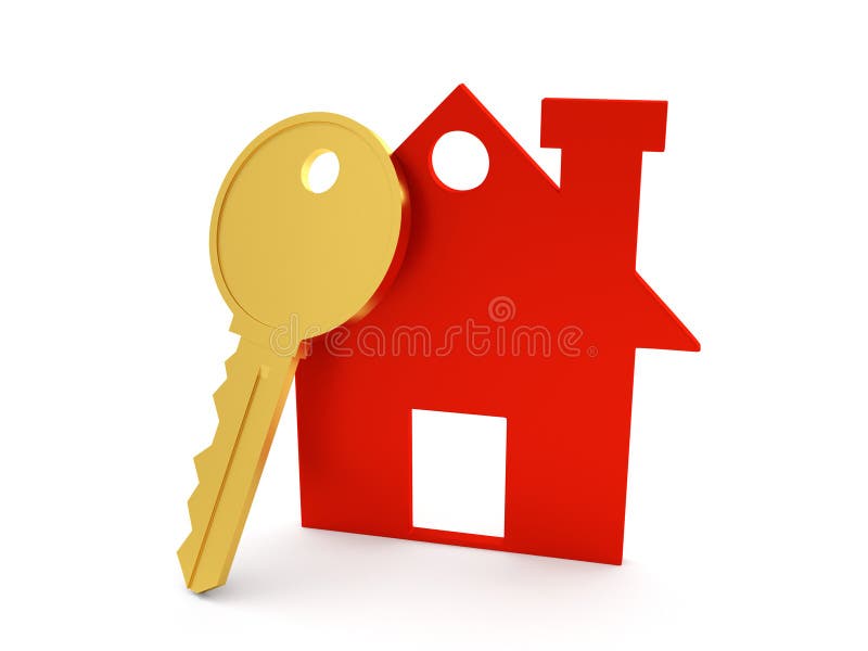3d se dirigen con llave stock de ilustración. Ilustración de alquiler ...