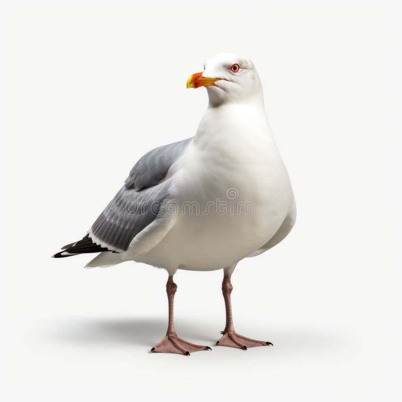 3d Seagull Render in Cel Shading Style on White Background Stock ...