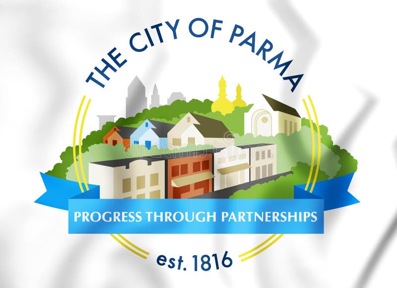 3D Seal of Parma Ohio, USA. Stock Illustration - Illustration of arms ...