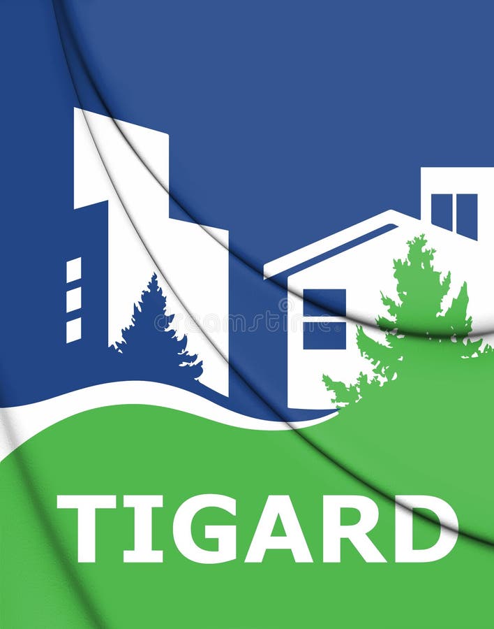 3D Emblem of Tigard Oregon, USA. Stock Illustration - Illustration of ...