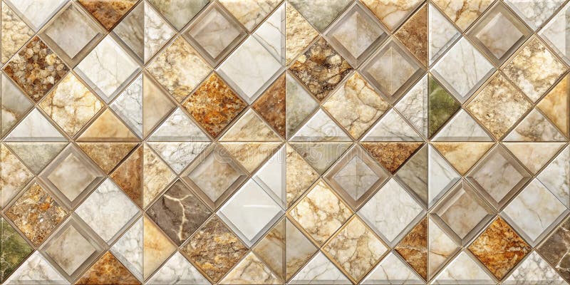3D Seamless Ceramic Wall Tiles Design Stock Illustration - Illustration ...