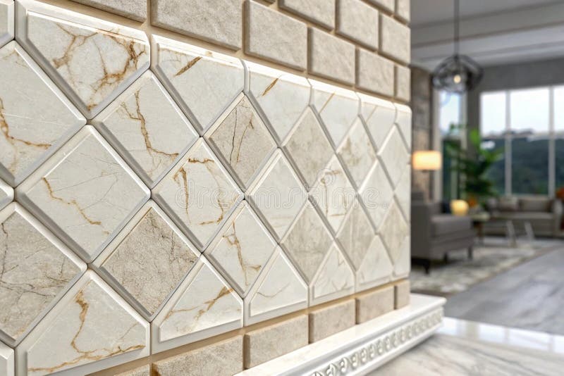 3D Seamless Ceramic Wall Tiles Design Pattern Stock Illustration - Illustration of natural ...