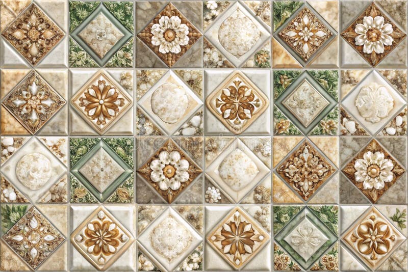 3D Seamless Ceramic Wall Tiles Design Texture Wallpaper Design Pattern ...