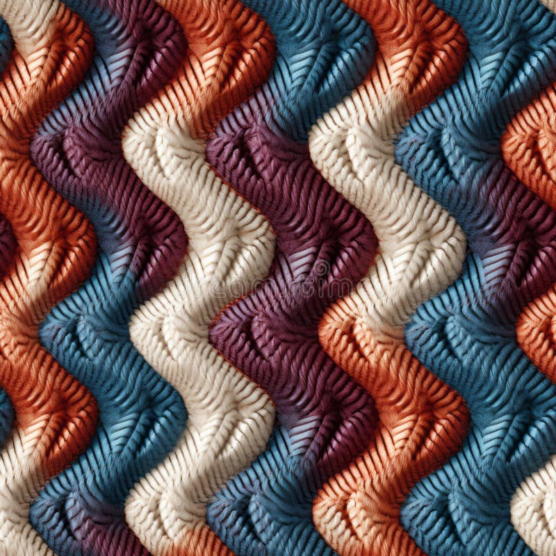 3d Seamless Knitted Decorative Fabric with Wavy Pattern Stock ...