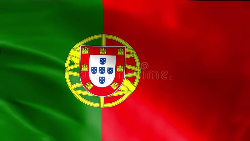 3d Seamless Loop Animation Background of the National Flag of Portugal ...