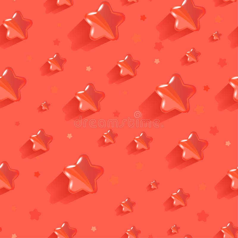 3d Seamless Pattern with Voluminous Red Stars on Red Background ...
