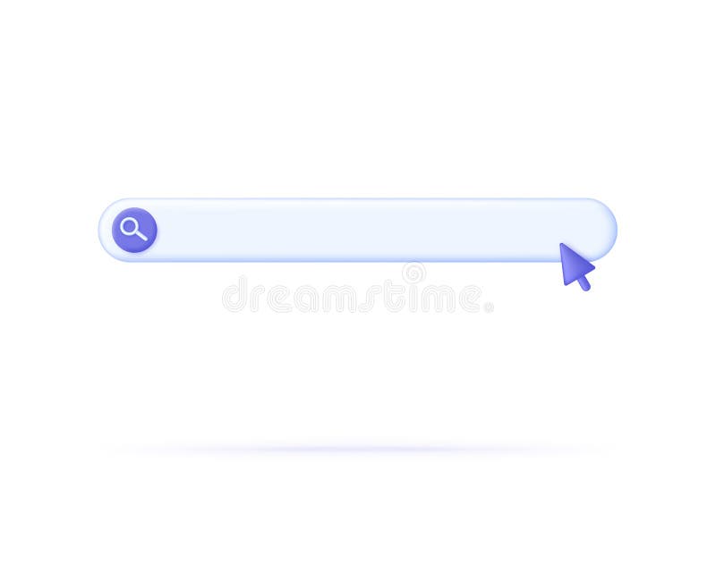 3D Search Bar Illustration. Navigation and Search Concept Stock Vector ...
