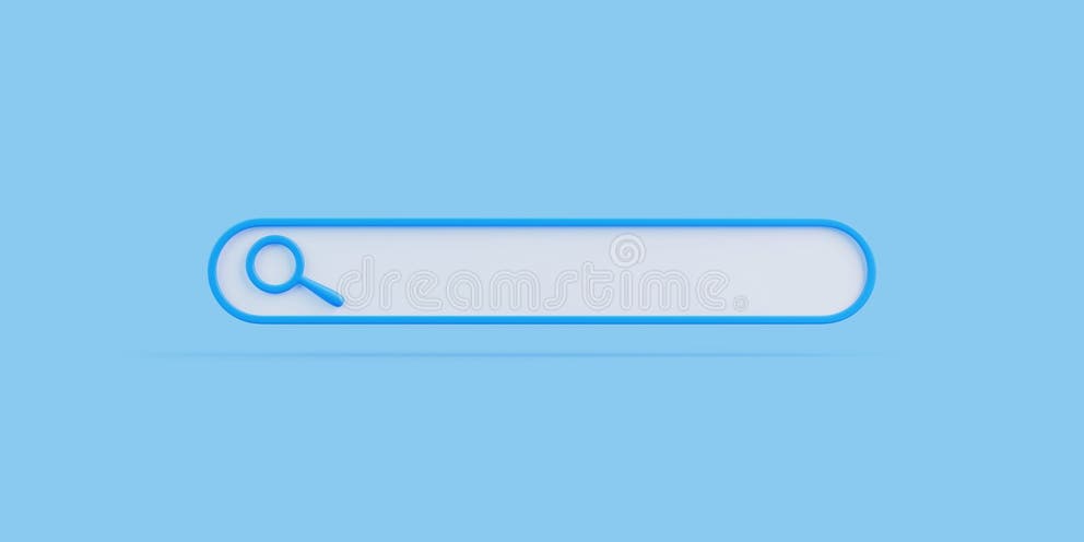 3D Search Bar with Magnifying Glass Icon Stock Illustration ...