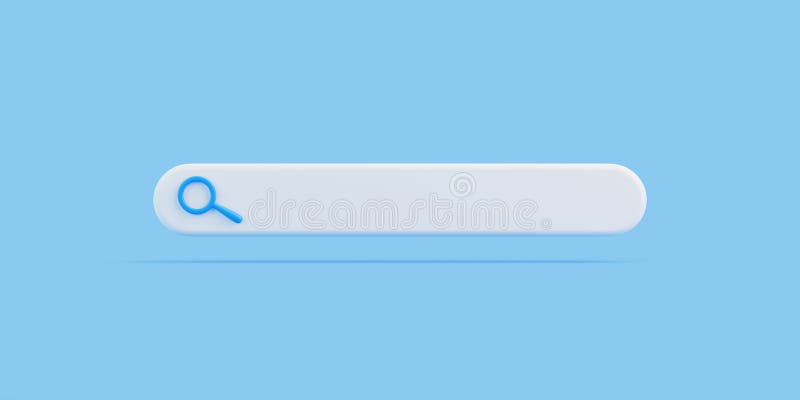 3D Search Bar with Magnifying Glass Icon Stock Illustration ...
