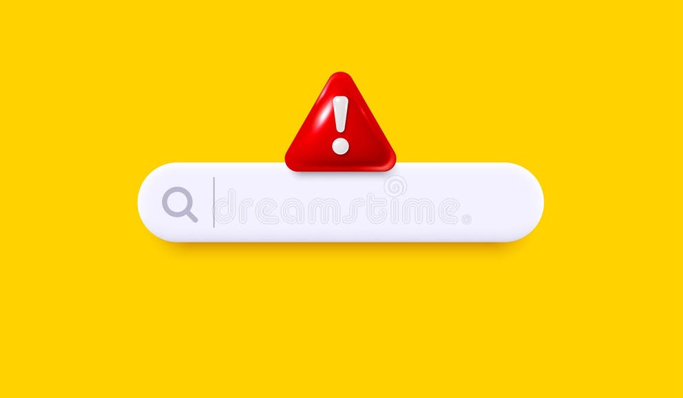 3d Search Bar Template for Website with Danger Alert. Navigation Search ...