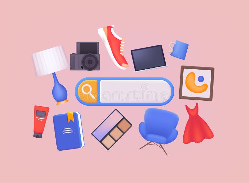 3d Search Bar Template for Website. Navigation Search for Web Browser ...